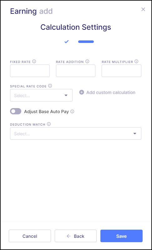 Company Earning Code Setup