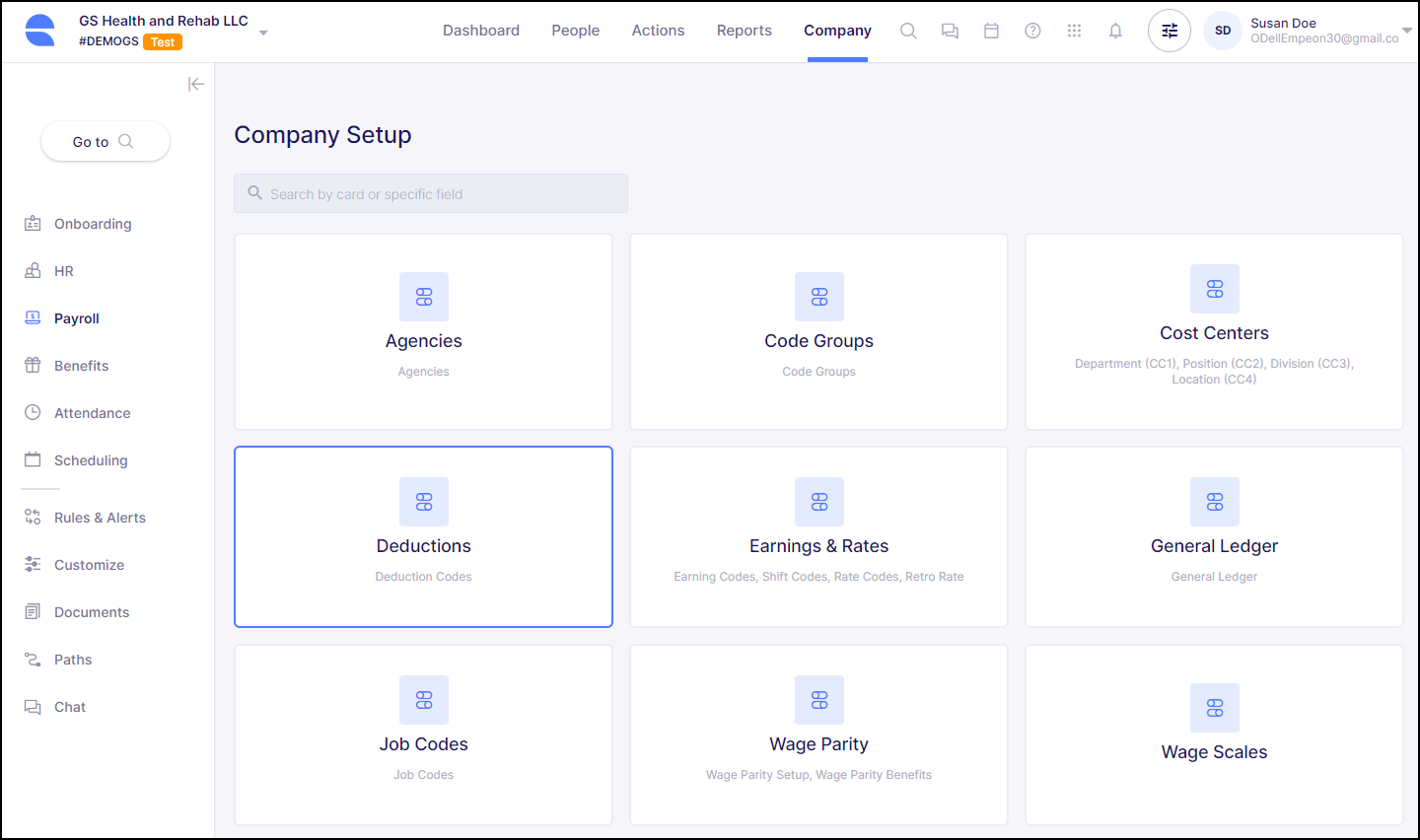 Company Earning Code Setup